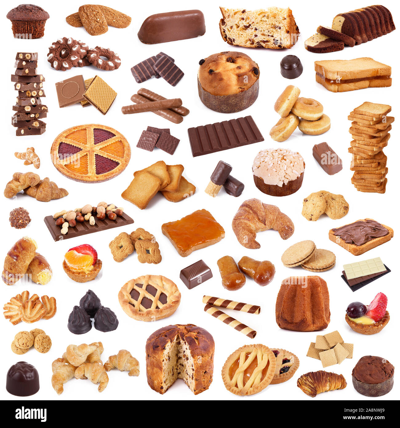 delicious cookies collage on white background Stock Photo - Alamy