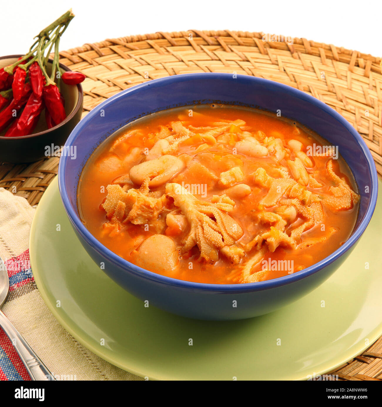original italian tripe on white background Stock Photo - Alamy
