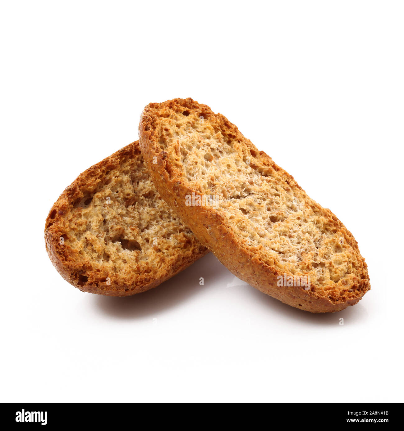 original crunchy bread on white background Stock Photo - Alamy