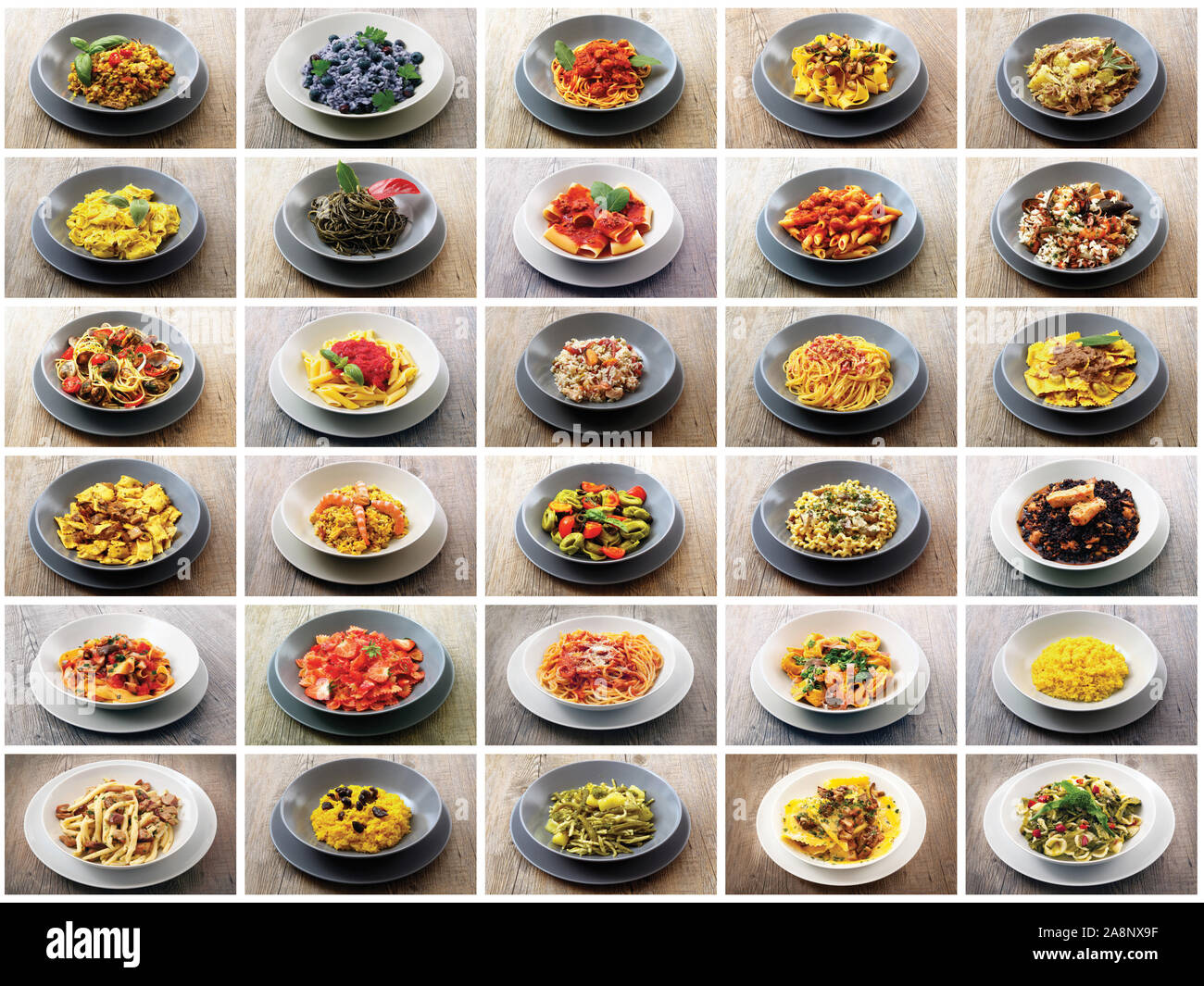 collage of original italian pasta Stock Photo - Alamy