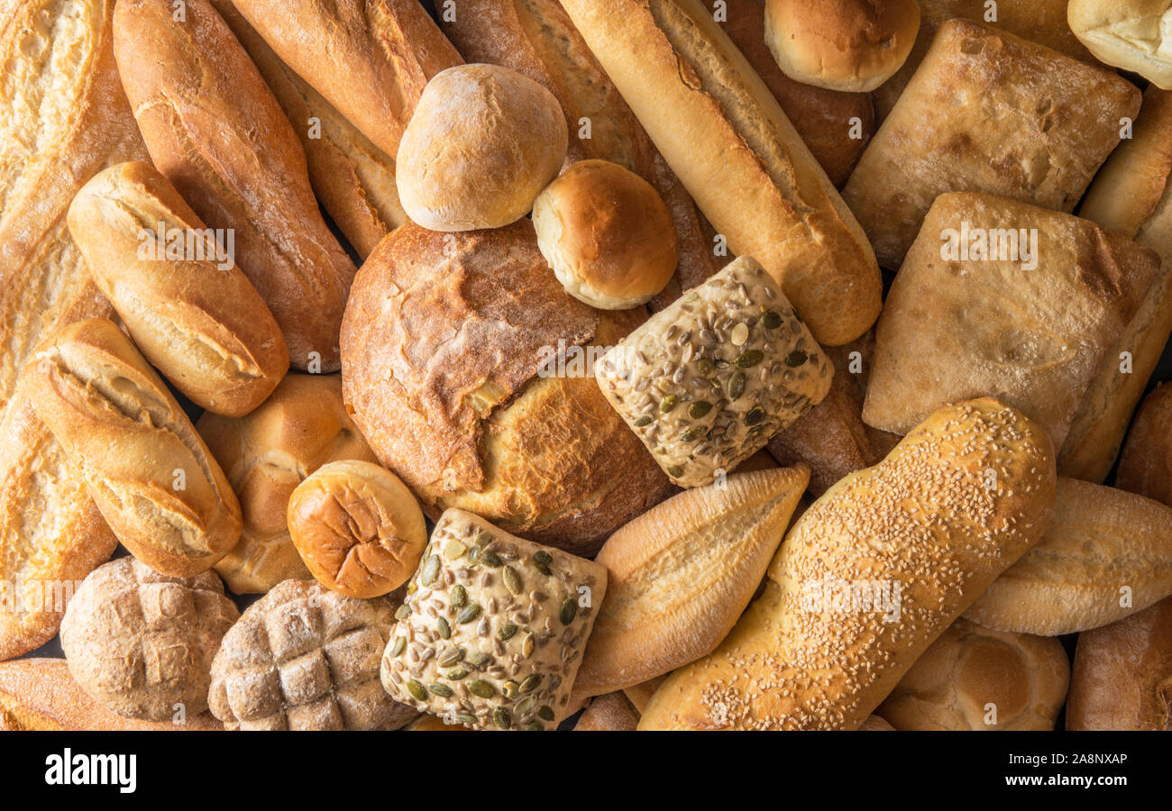 great fresh italian bread background Stock Photo - Alamy