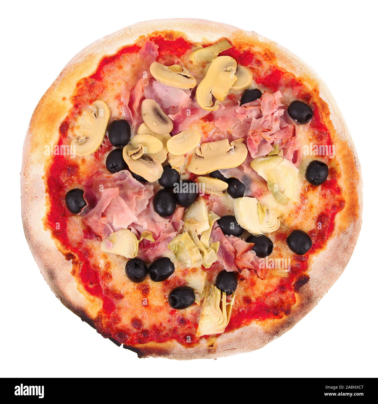 very italian pizza on white background Stock Photo - Alamy