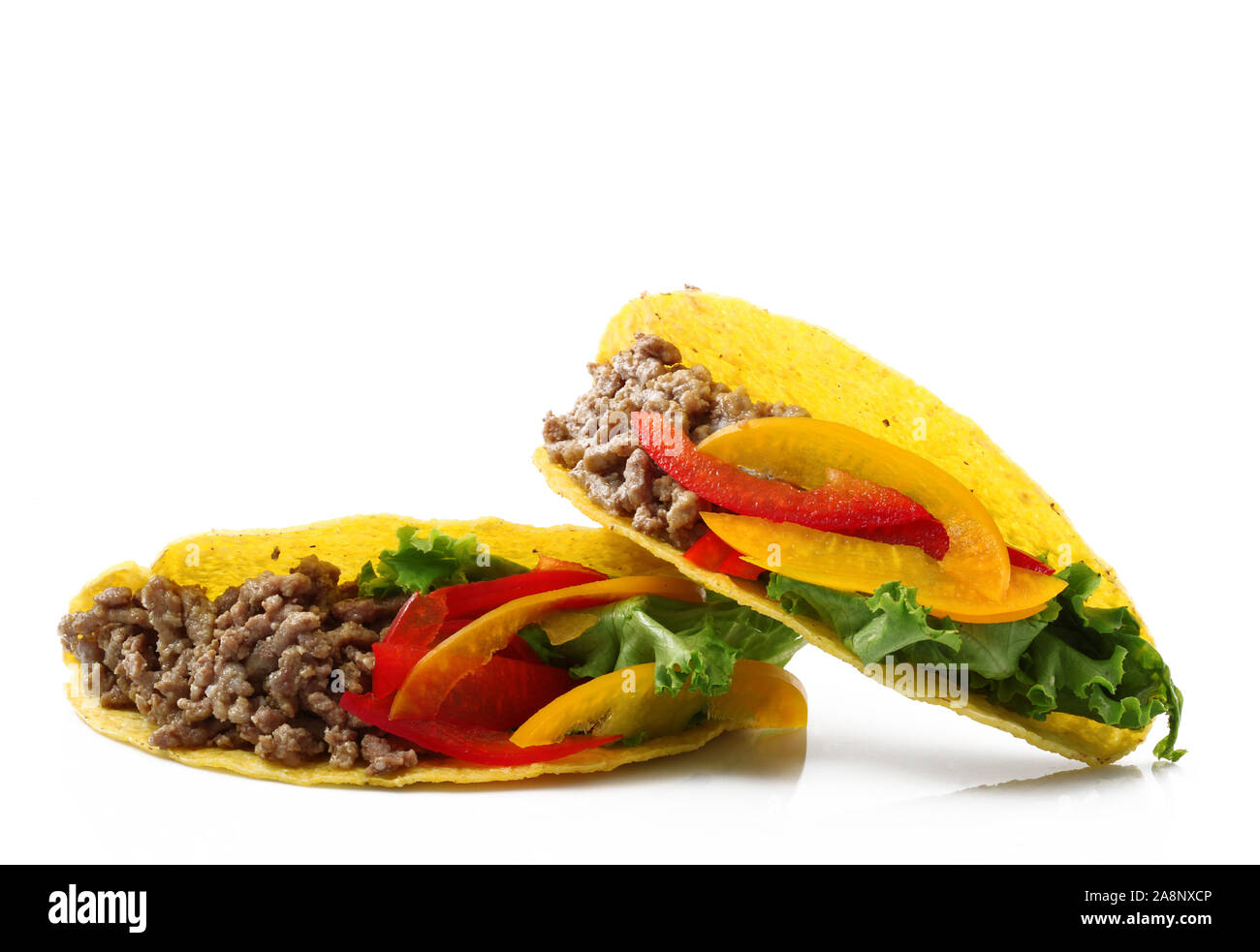 original mexican tacos on white background Stock Photo - Alamy
