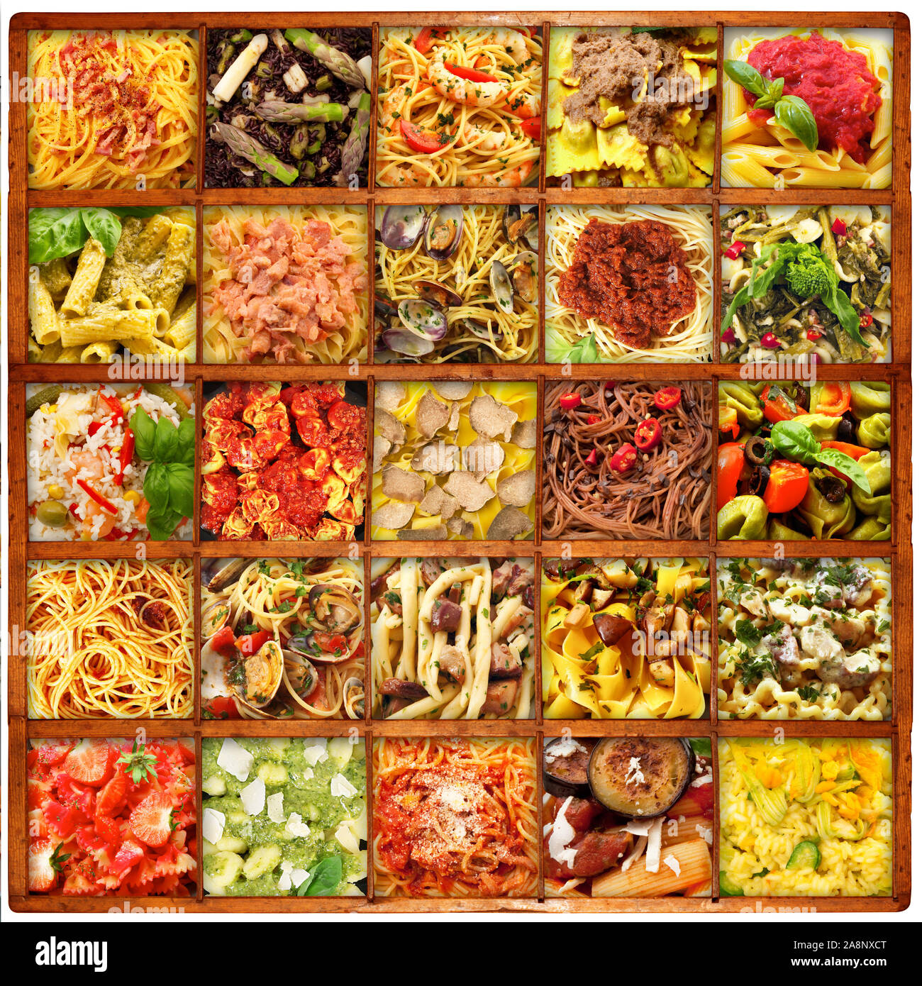 collage of original italian pasta Stock Photo - Alamy