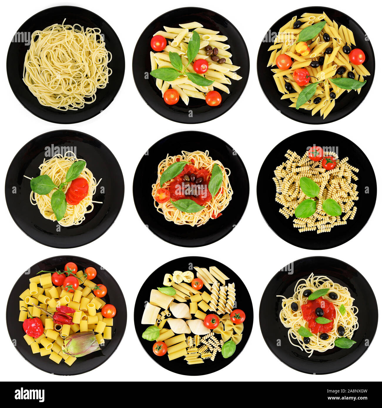 collage of original italian pasta Stock Photo - Alamy
