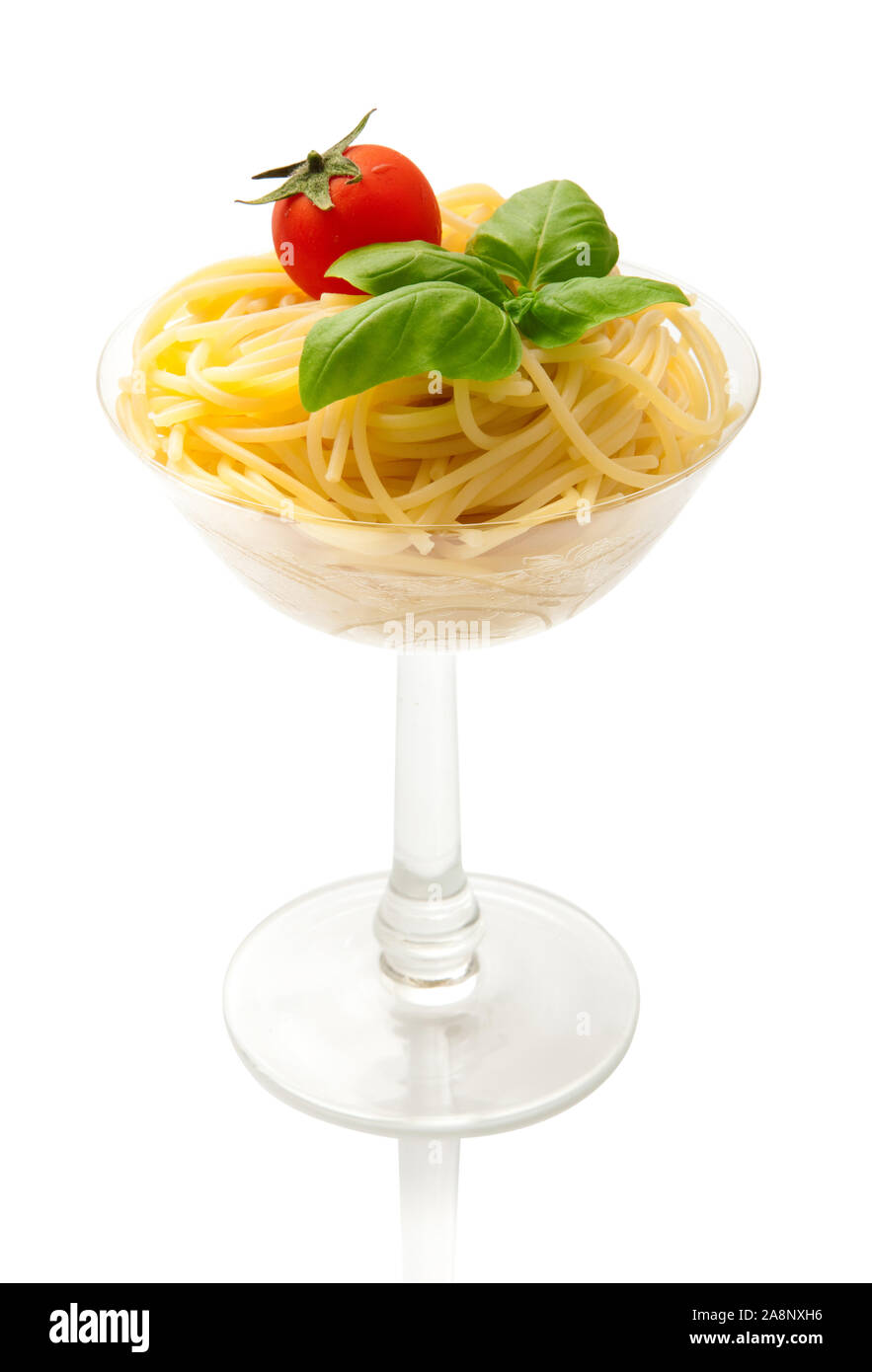 original italian spaghetti in glass Stock Photo - Alamy