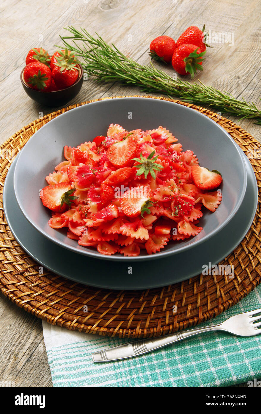original italian pasta with strawberry Stock Photo - Alamy