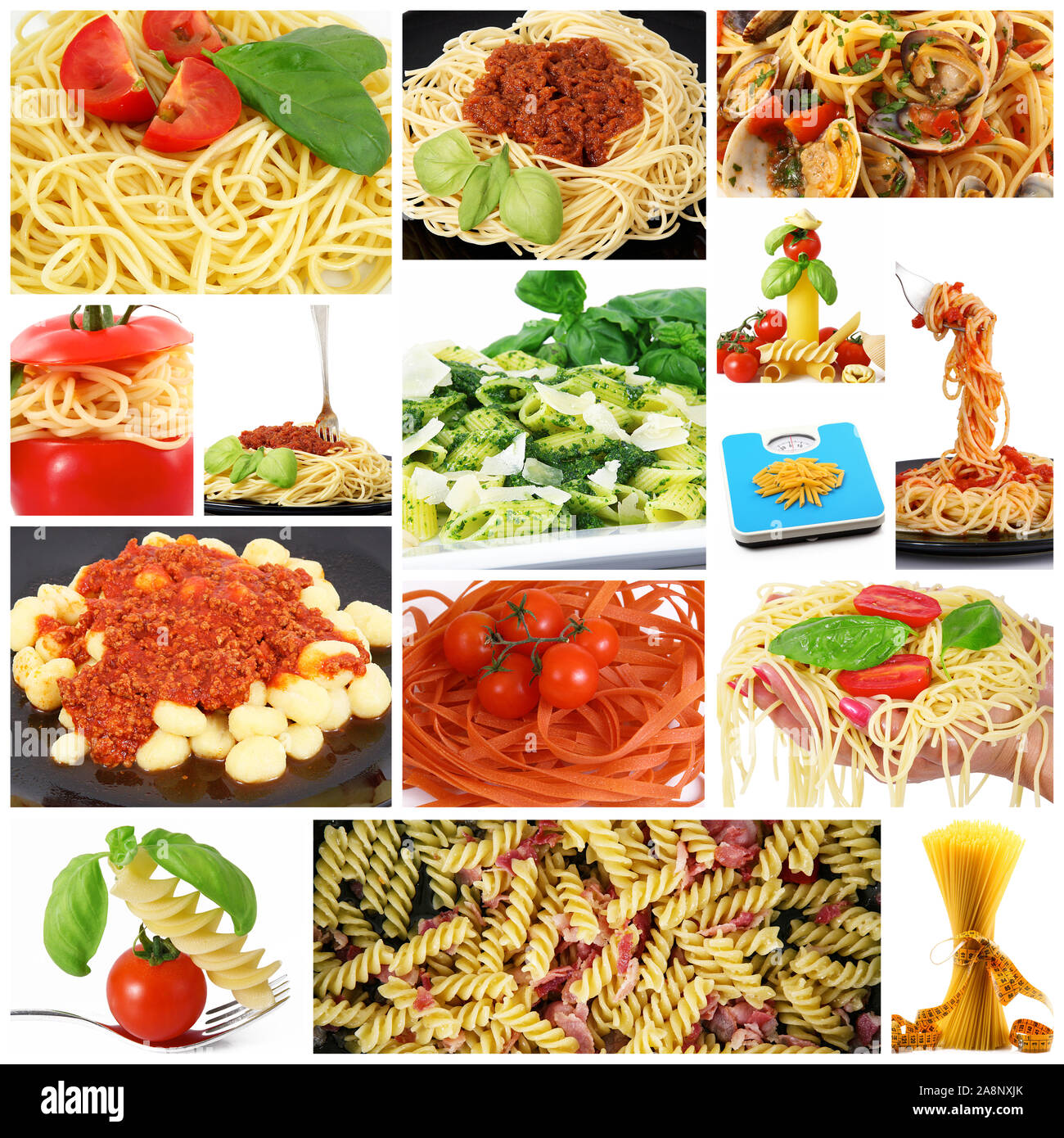 collage of original italian pasta Stock Photo - Alamy