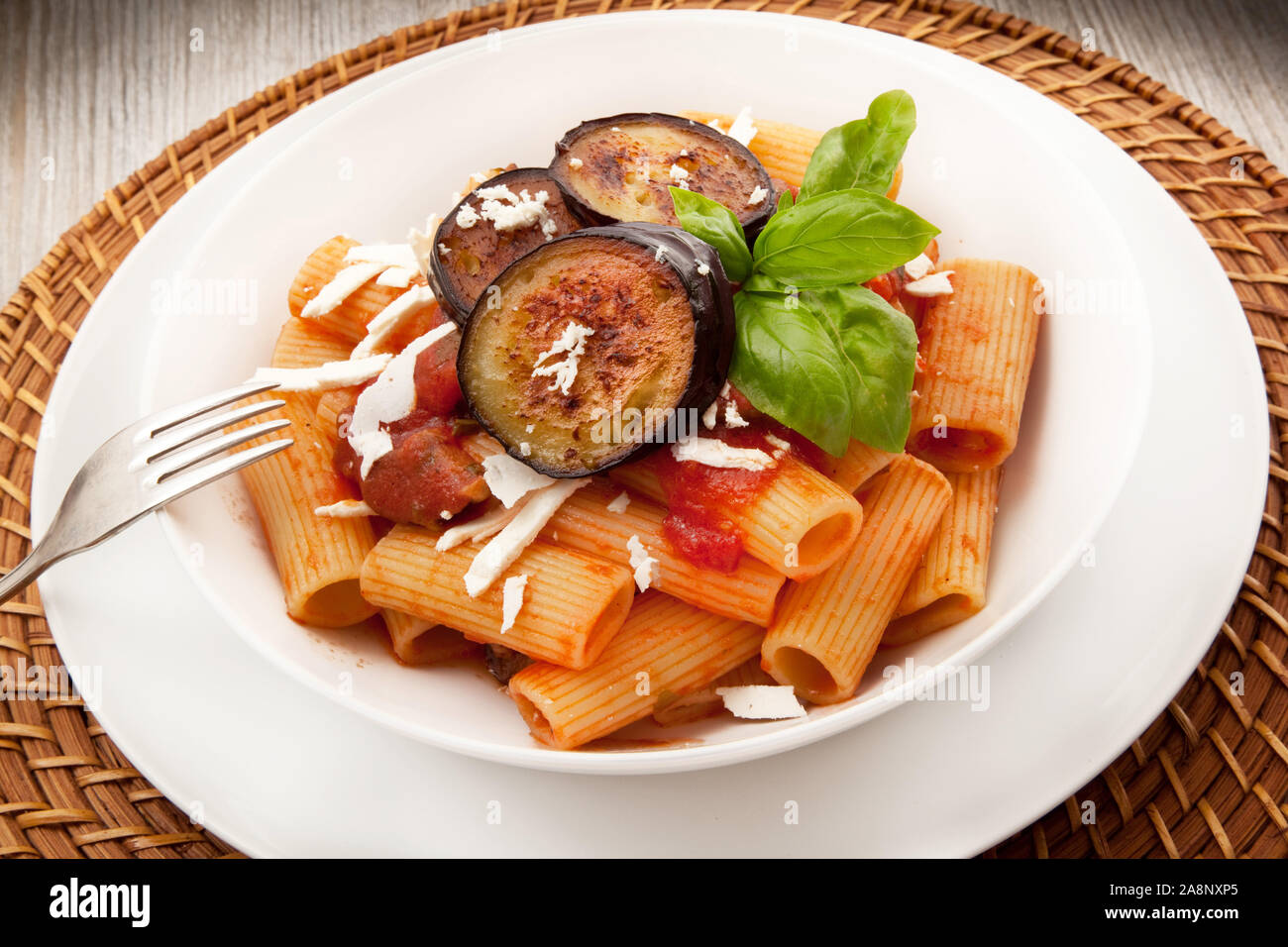 original italian pasta alla Norma Stock Photo - Alamy