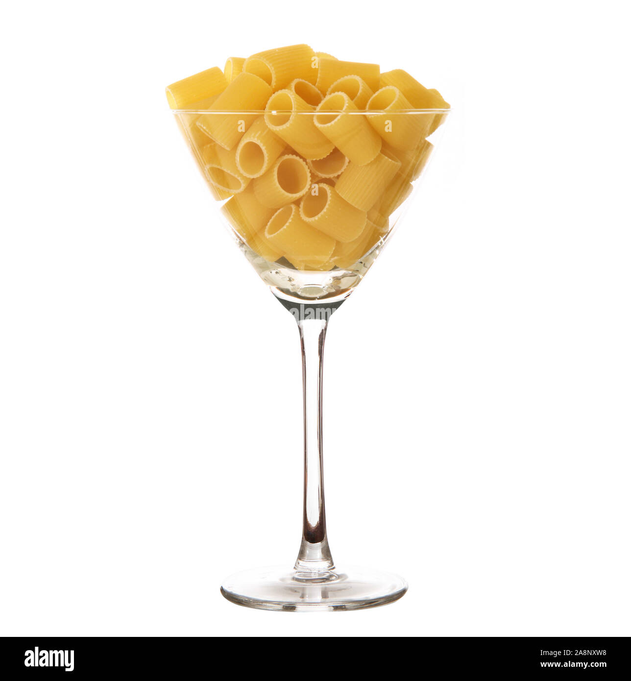 italian pasta in glass on white background Stock Photo - Alamy