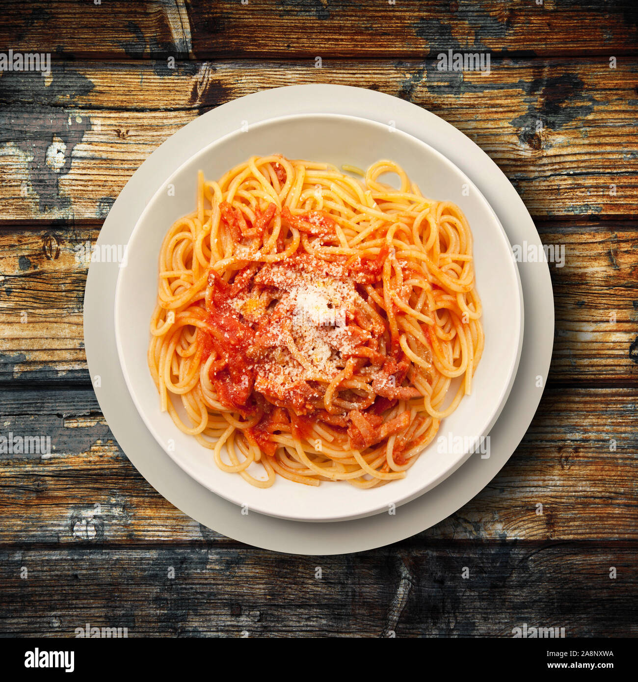 original italian pasta all'amatriciana Stock Photo - Alamy
