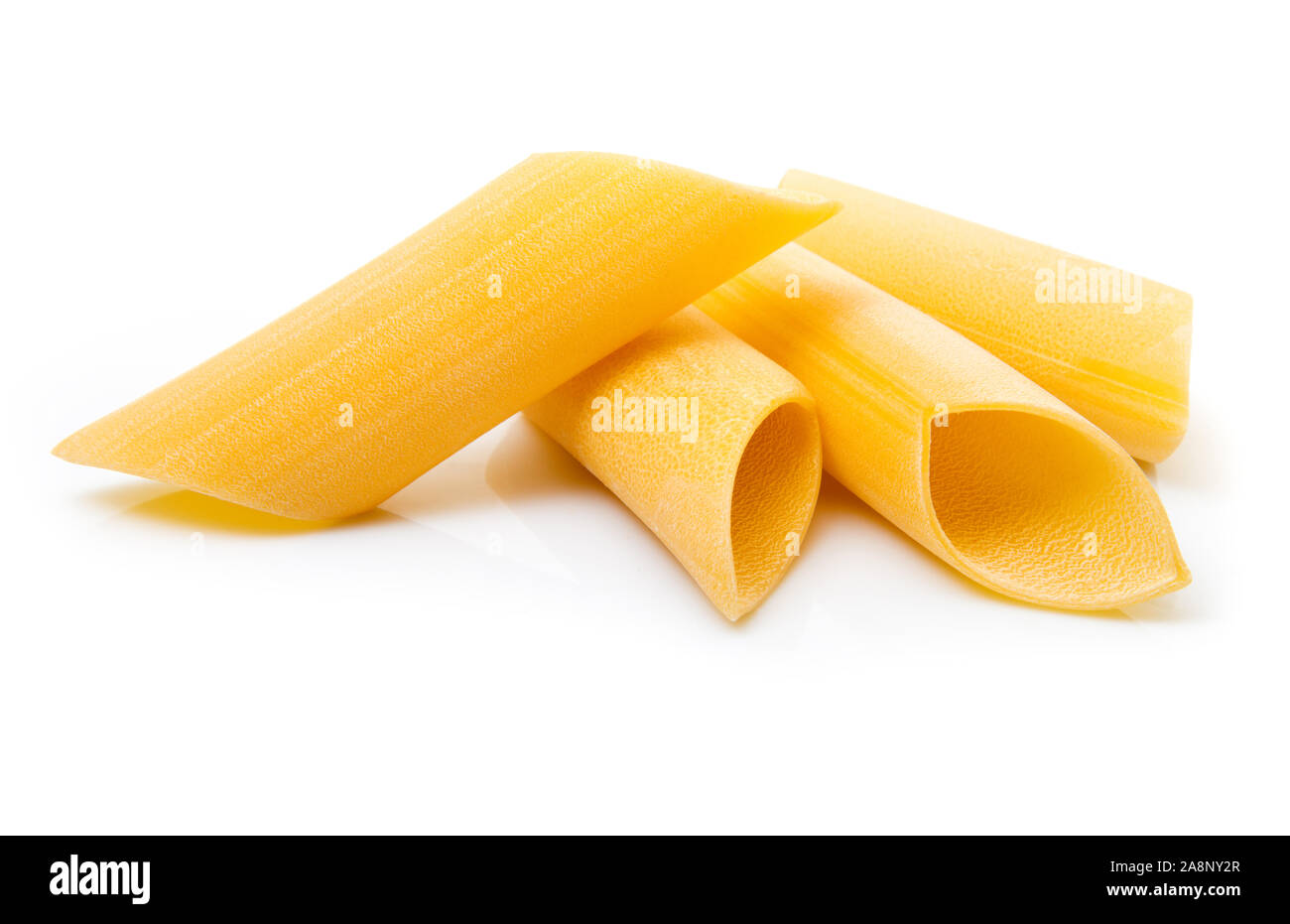 italian raw pasta on white background Stock Photo - Alamy