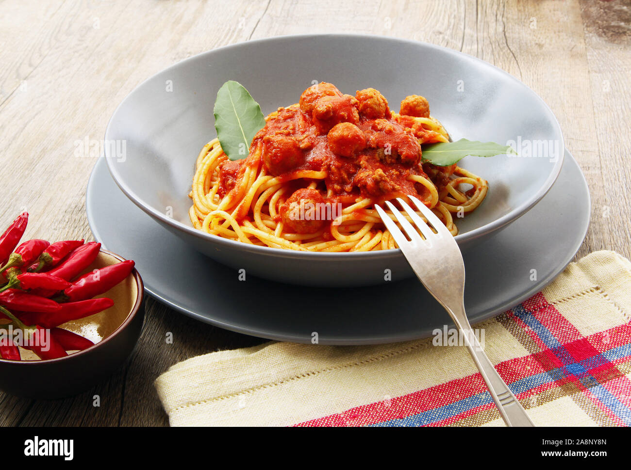 italian spaghetti with meat sauce Stock Photo - Alamy