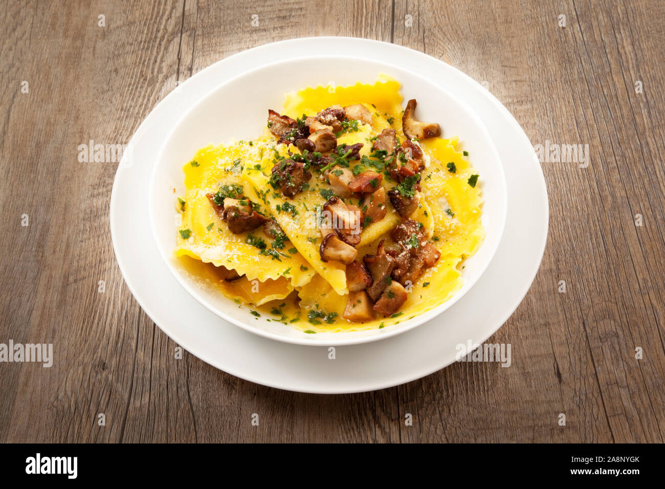 original italian tortelloni with mushroom Stock Photo - Alamy
