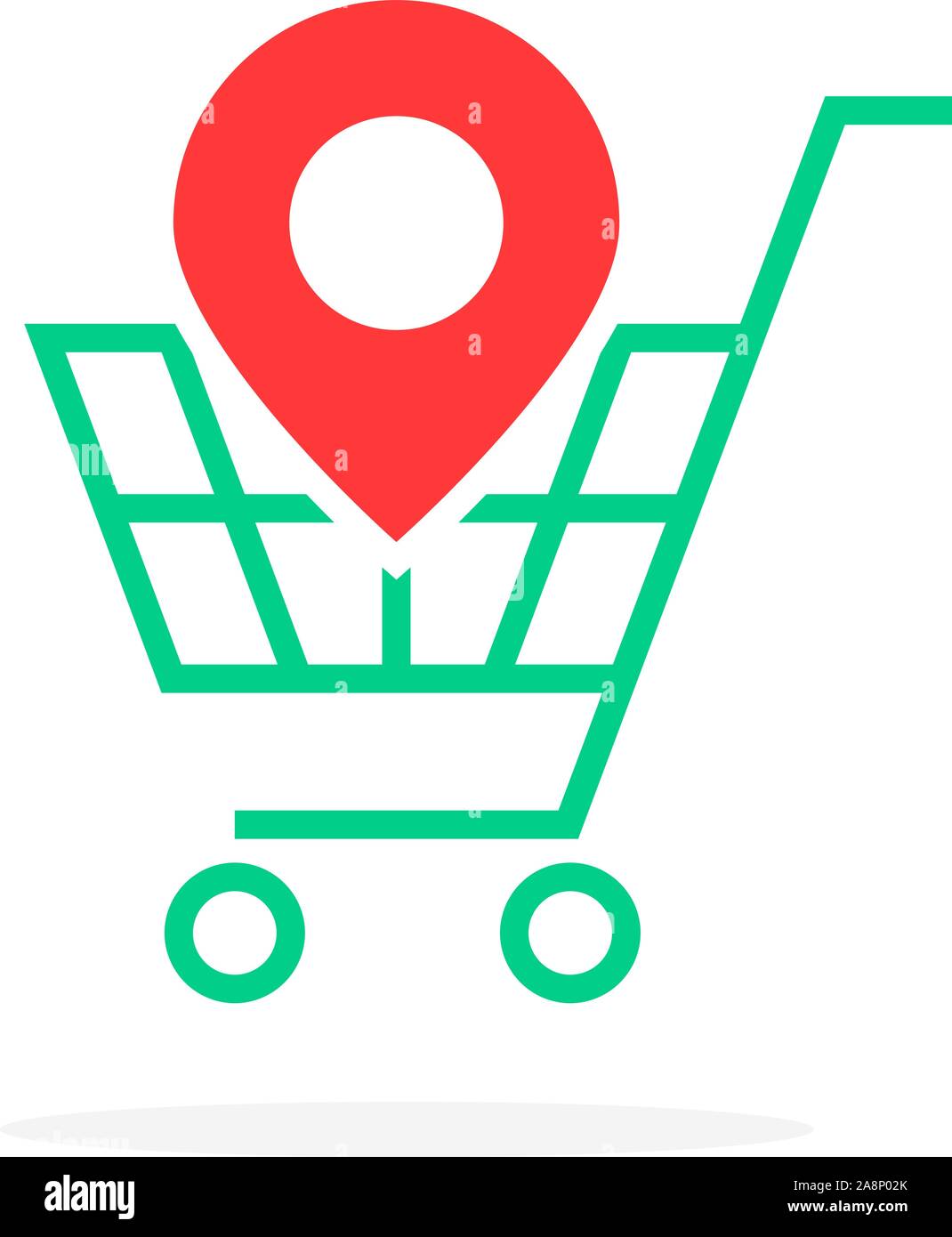 Map pointer shopping cart icon hi-res stock photography and images - Alamy