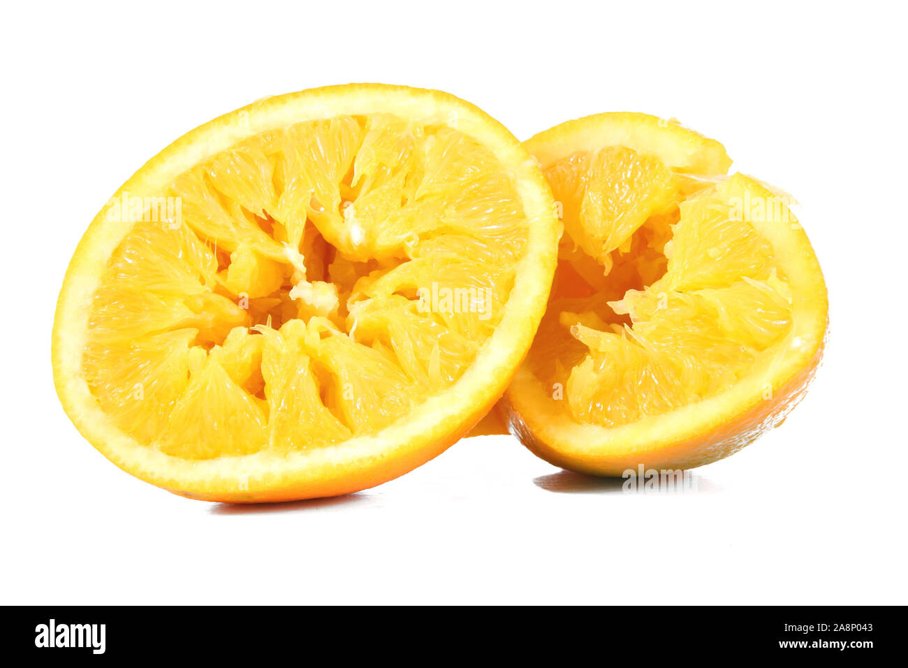 crushed orange on white background Stock Photo - Alamy