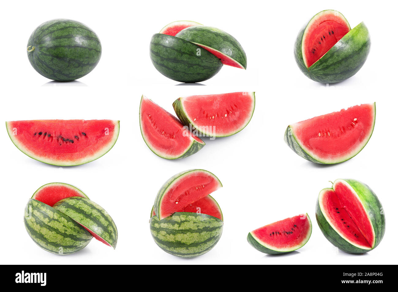 fresh watermelon collage on white background Stock Photo - Alamy