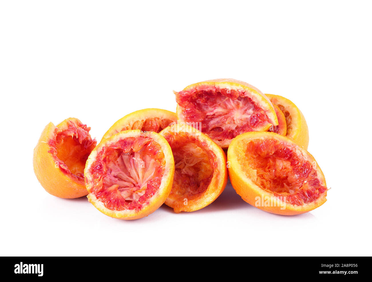 crushed orange on white background Stock Photo - Alamy