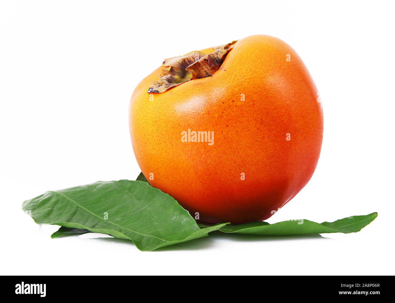 fresh caco on white background Stock Photo - Alamy