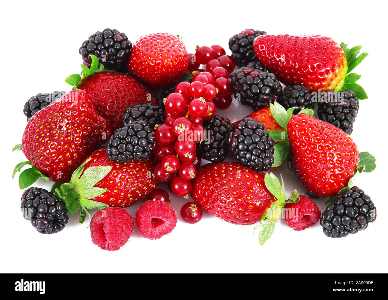 fresh fruit berries on white background Stock Photo - Alamy