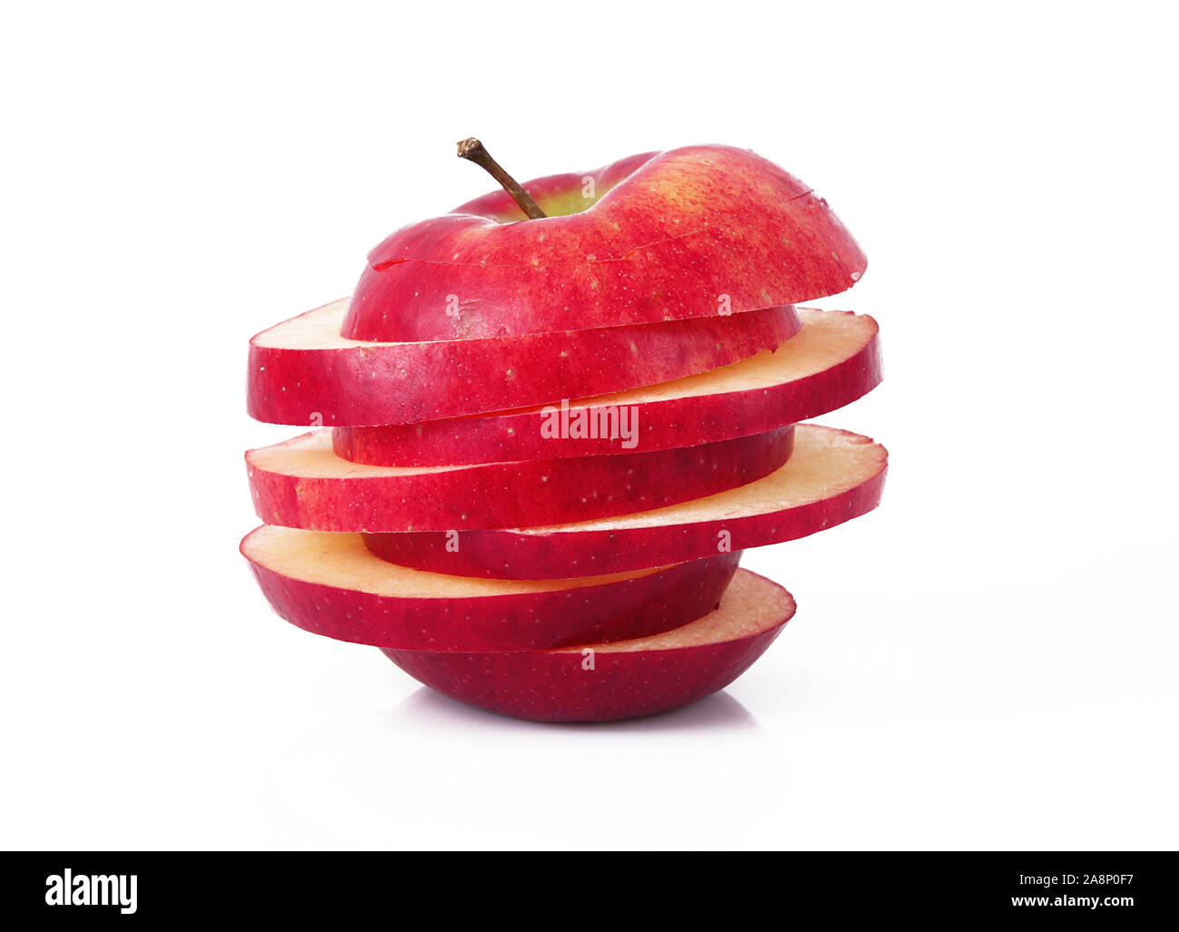 fresh slices apple on white background Stock Photo - Alamy