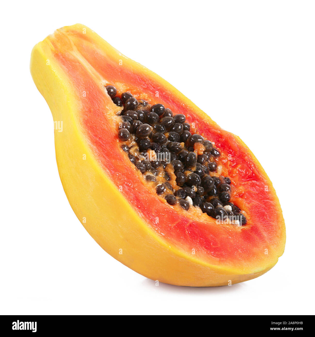 fresh papaya on white background Stock Photo - Alamy