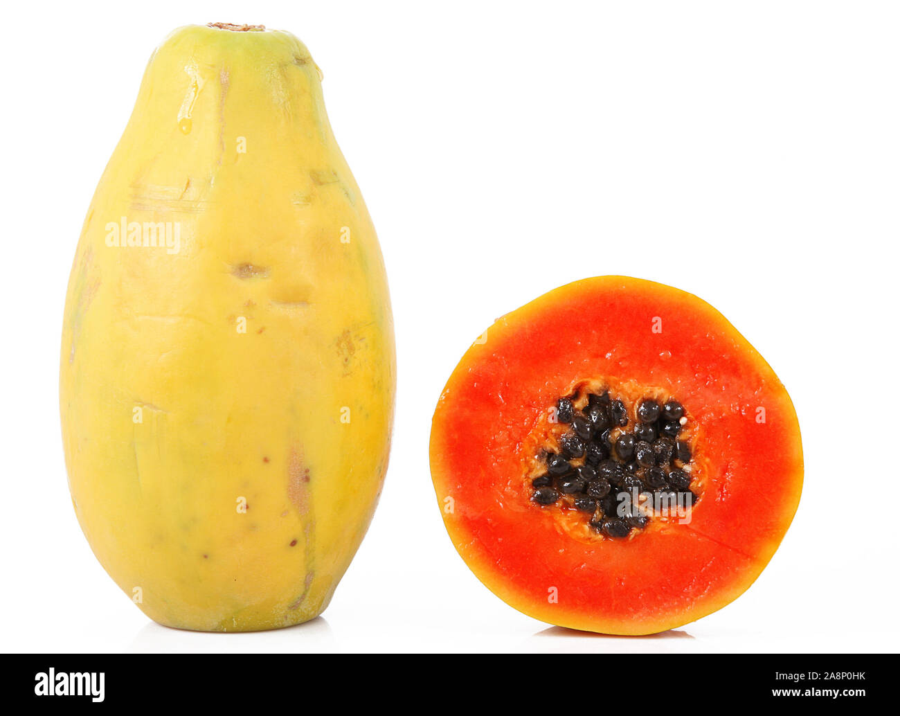 fresh papaya on white background Stock Photo - Alamy