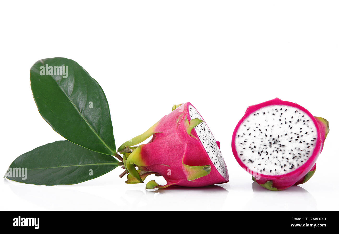 fresh red pitaya on white background Stock Photo - Alamy