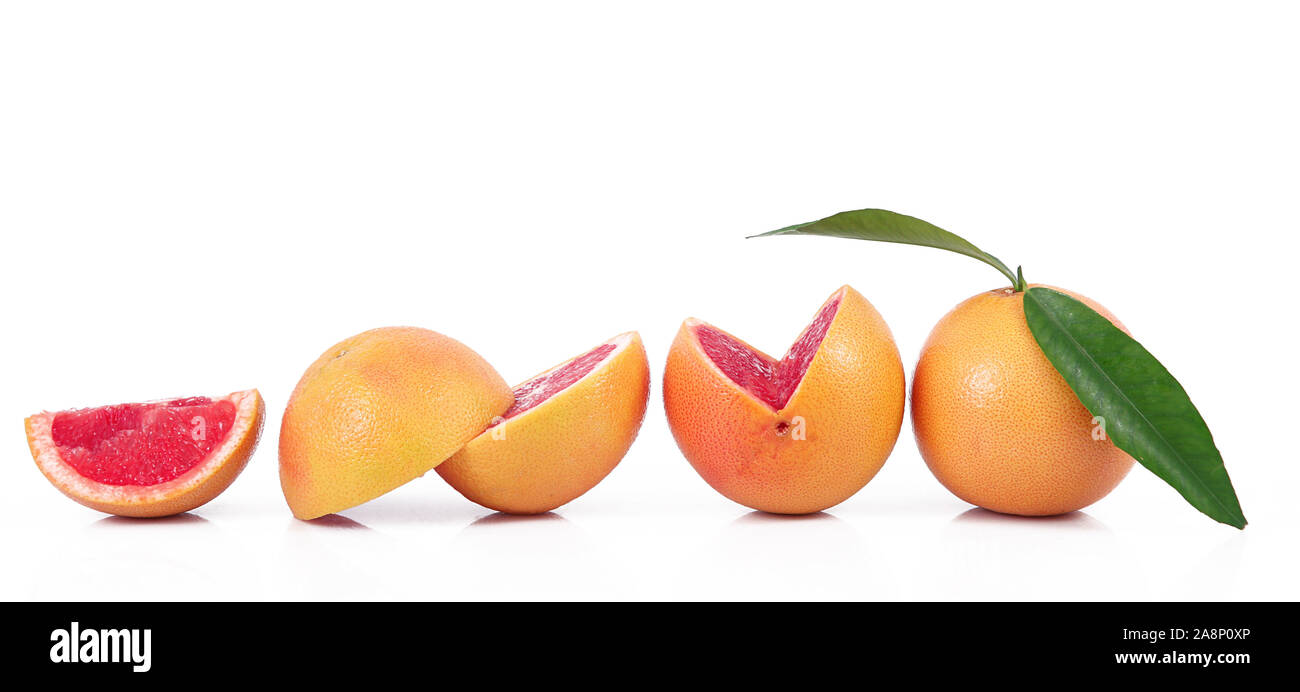 fresh grapefruit on white background Stock Photo - Alamy