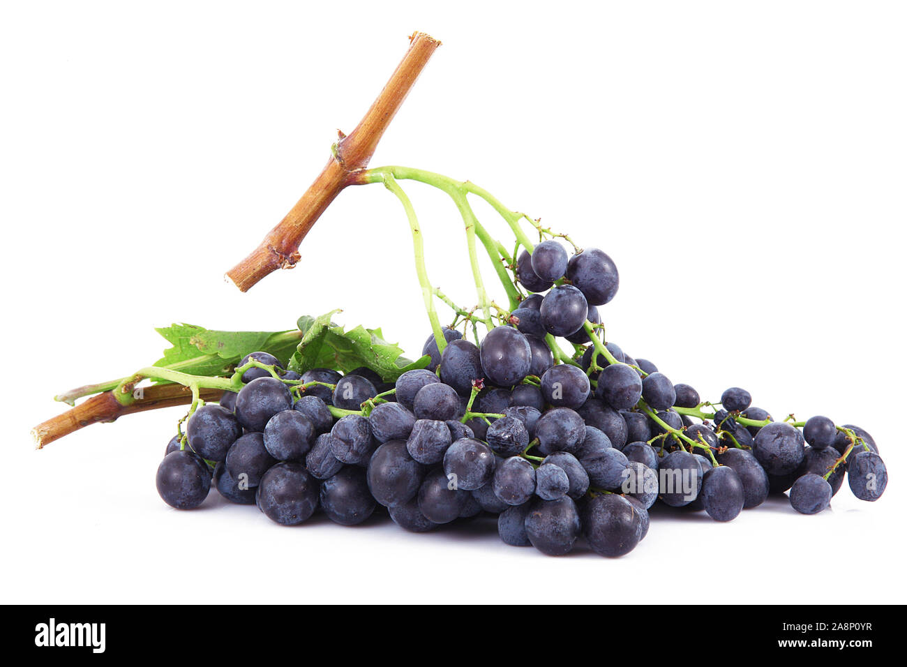 Bunch of grapes on white background Stock Photo - Alamy