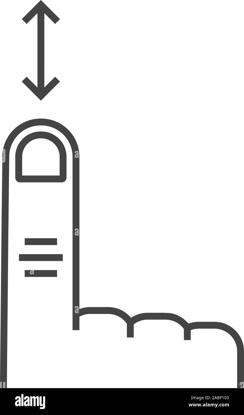 thin line up down scroll finger isolated on white background Stock ...