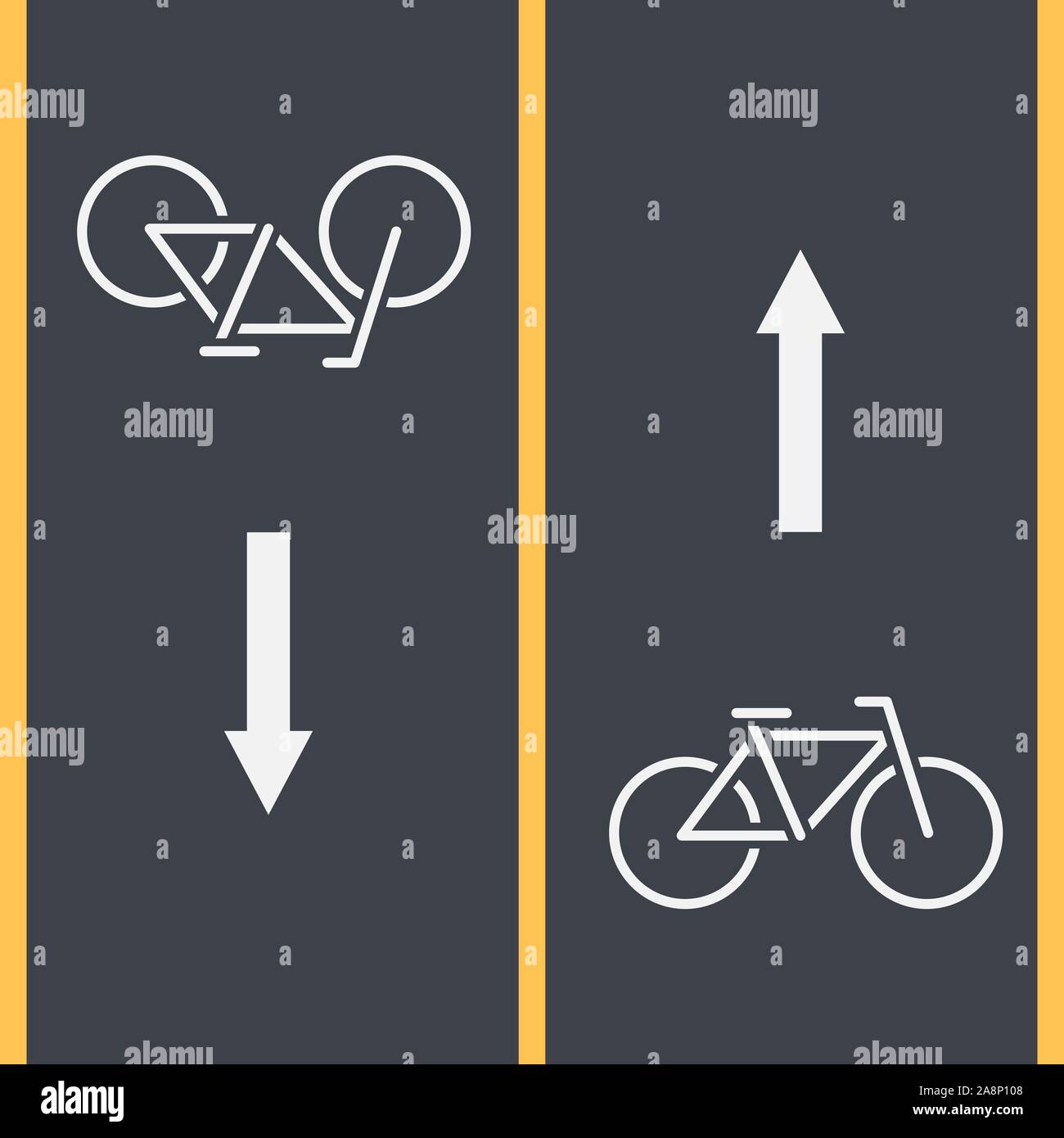 Cycle route marking Stock Vector Images - Alamy