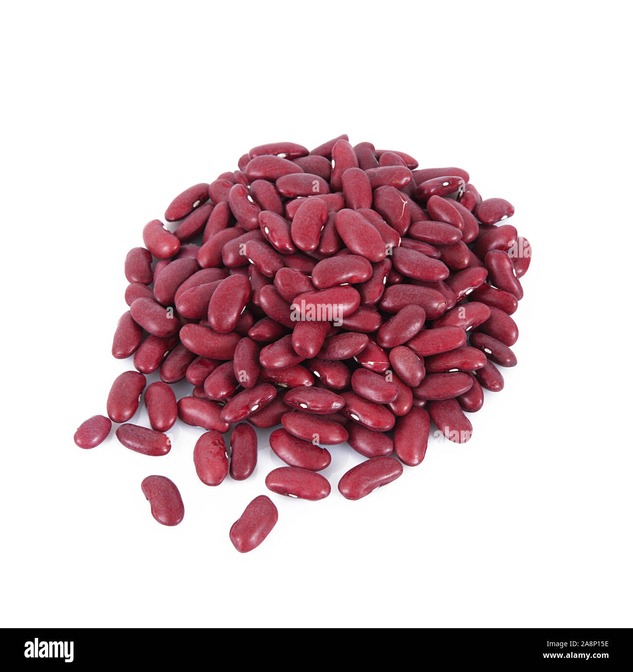 dry red beans on white background Stock Photo - Alamy