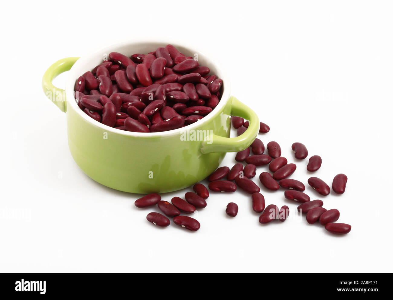 dry red beans on white background Stock Photo - Alamy