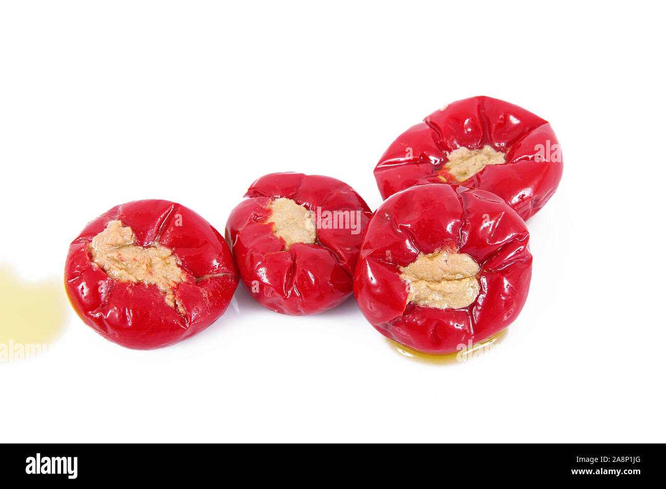 Red peppers stuffed with tuna Stock Photo - Alamy
