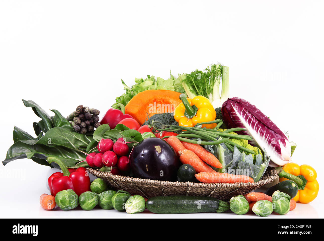 a fresh group of vegetables on white background Stock Photo - Alamy