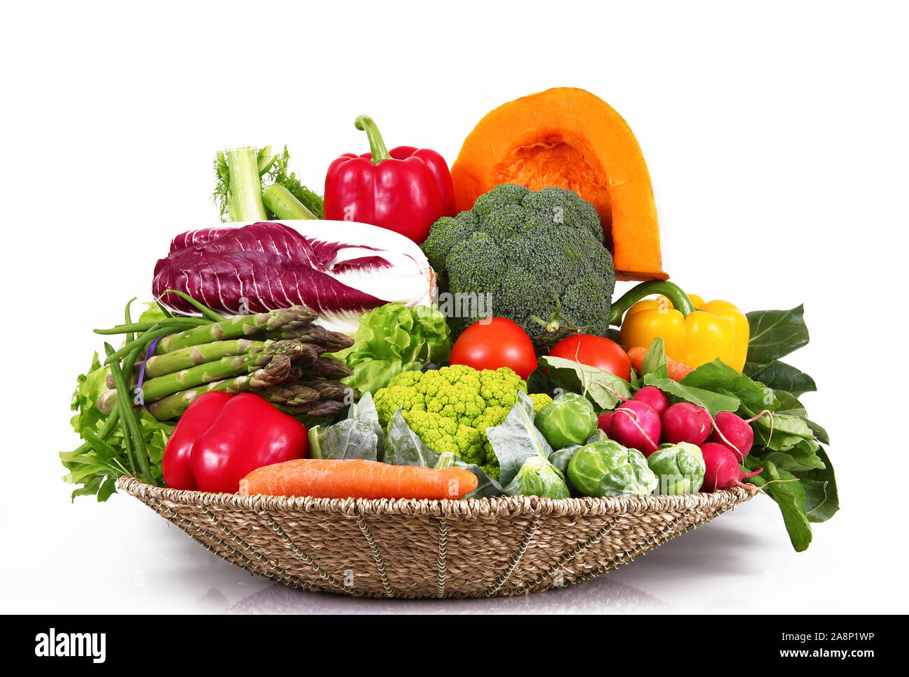 a fresh group of vegetables on white background Stock Photo - Alamy