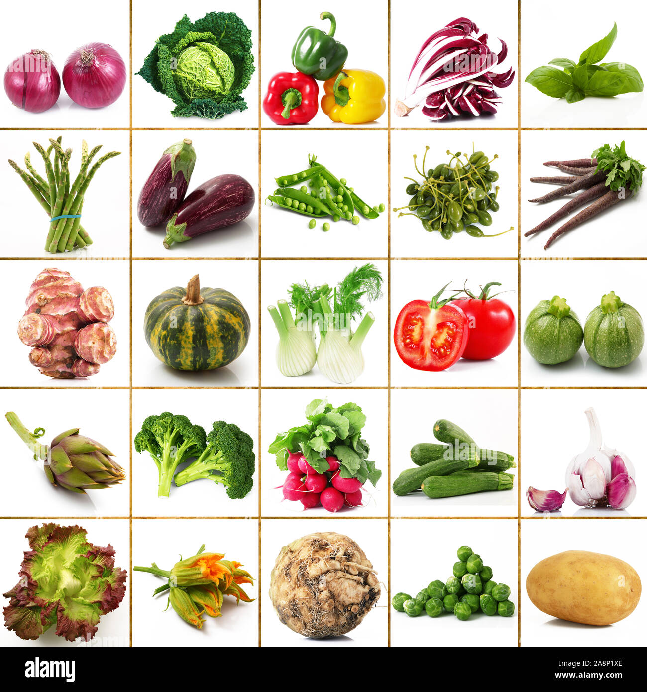 a fresh group of vegetables on white background Stock Photo - Alamy