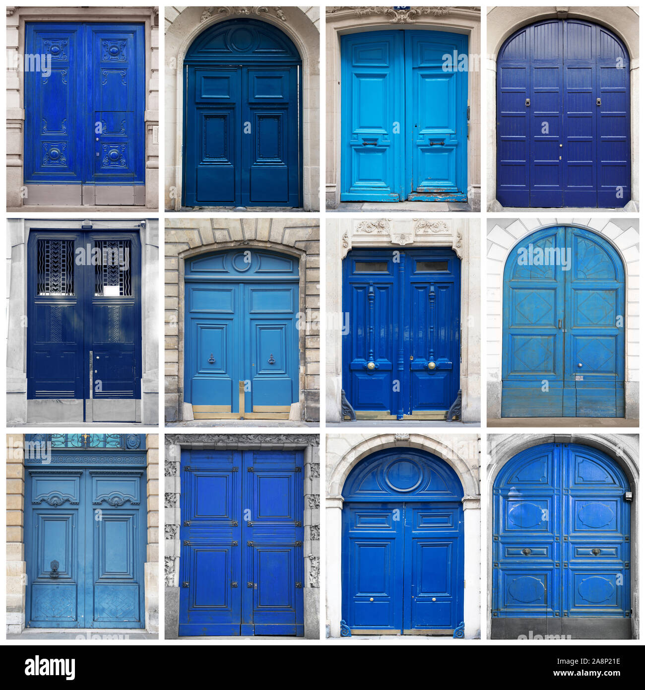 collage of typical vintage wooden doors Stock Photo - Alamy