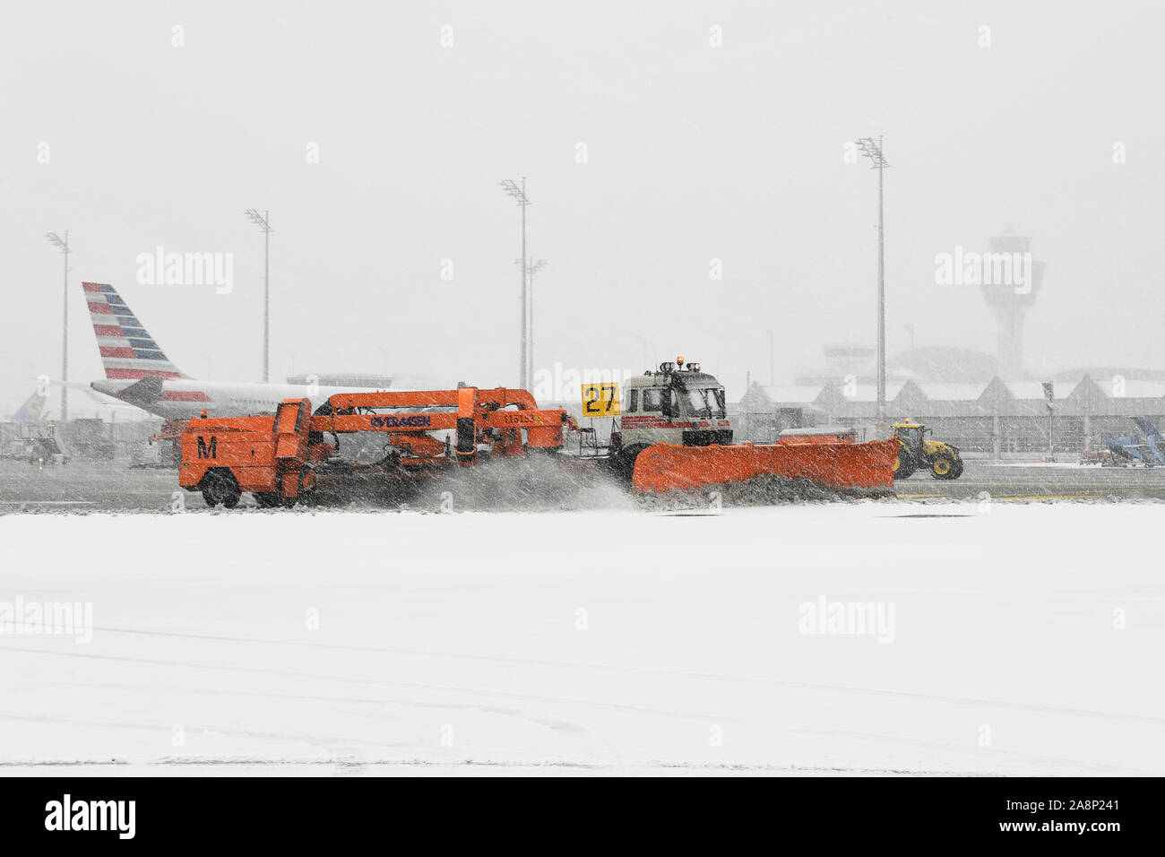 Snow Blower, Snow Plow, Snowplough, Tractor, Winter, Snow, Airfield ...