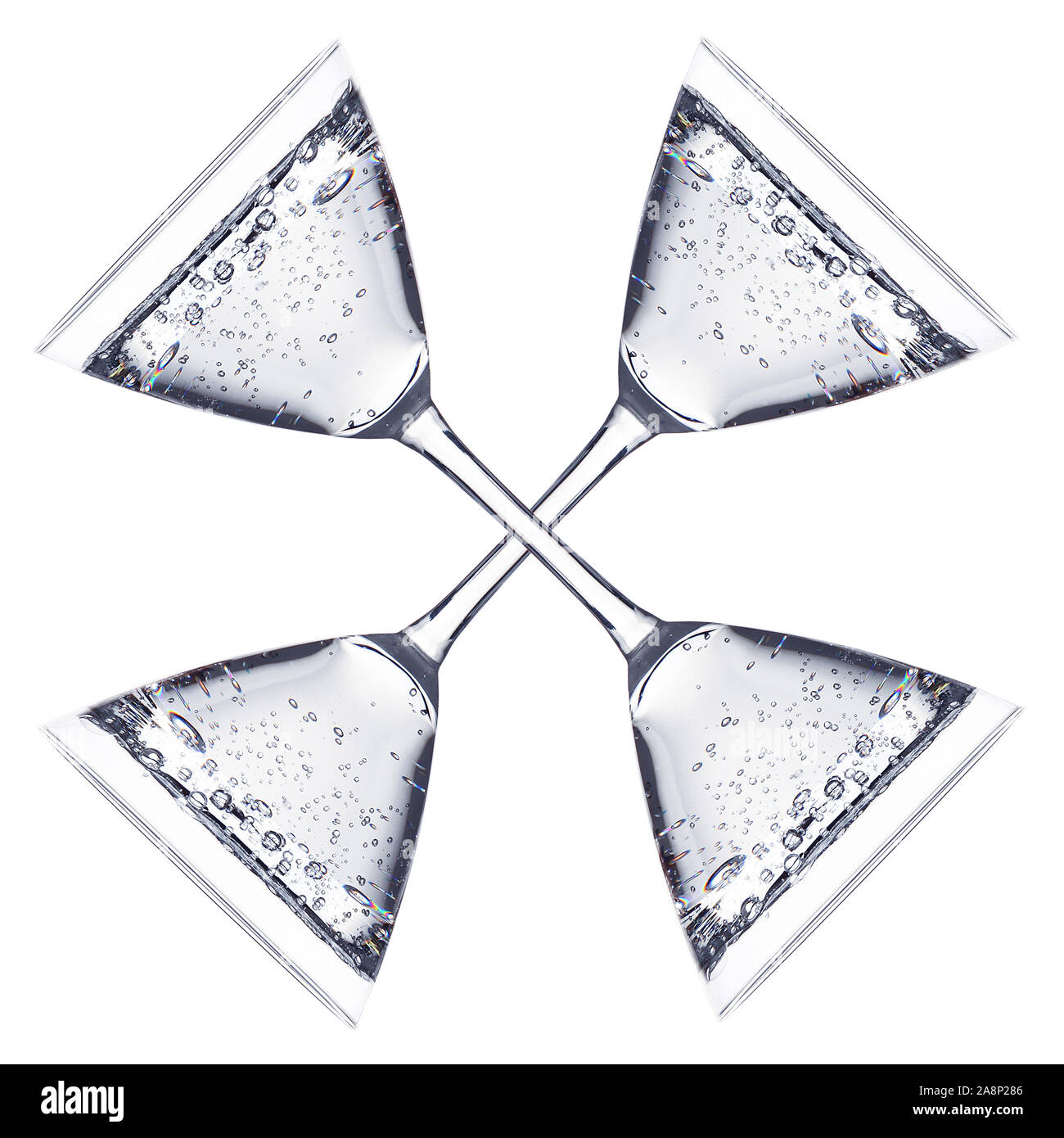 glass of sparkling wine on white background Stock Photo - Alamy