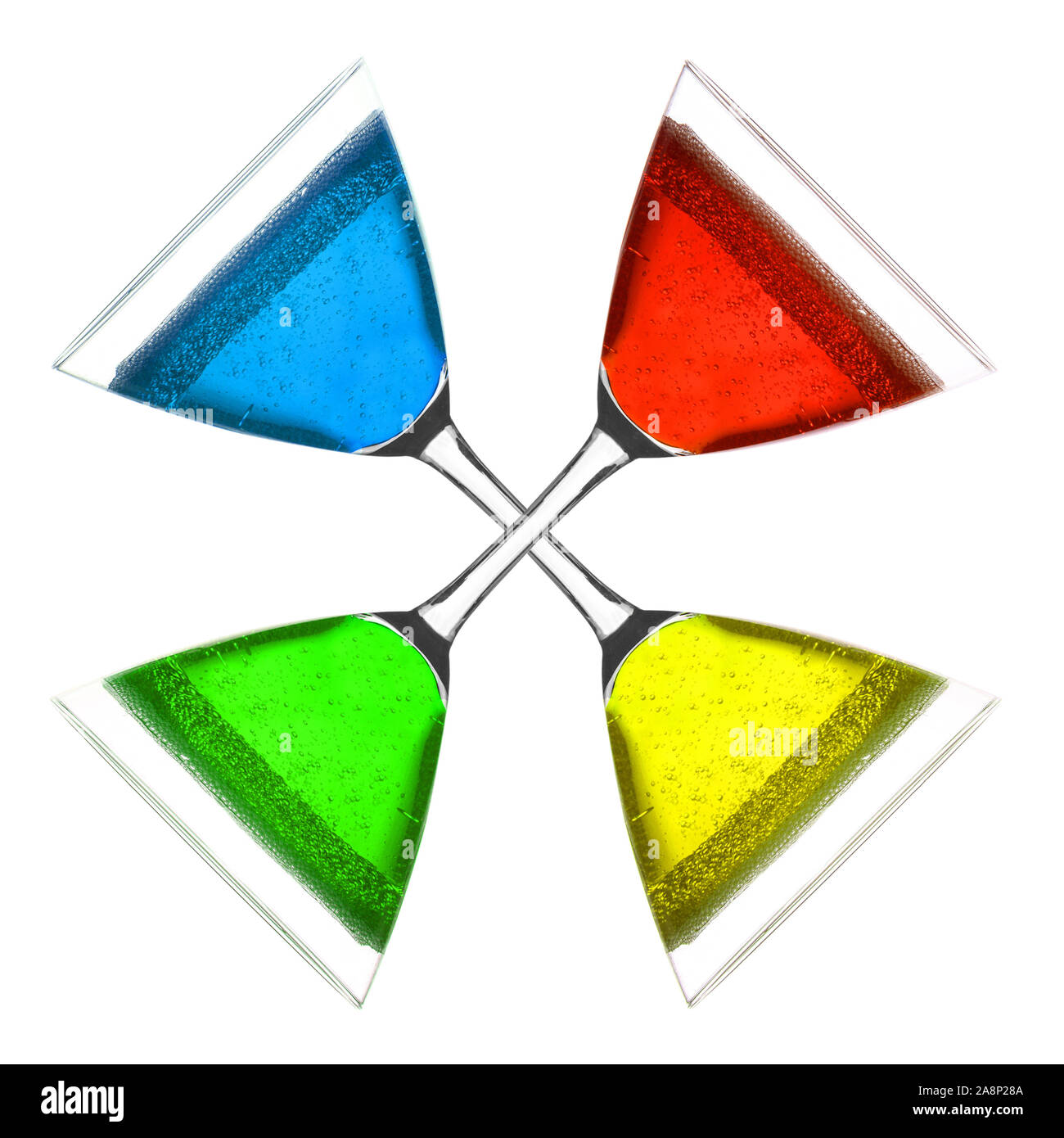 Colored glasses on white background Stock Photo - Alamy
