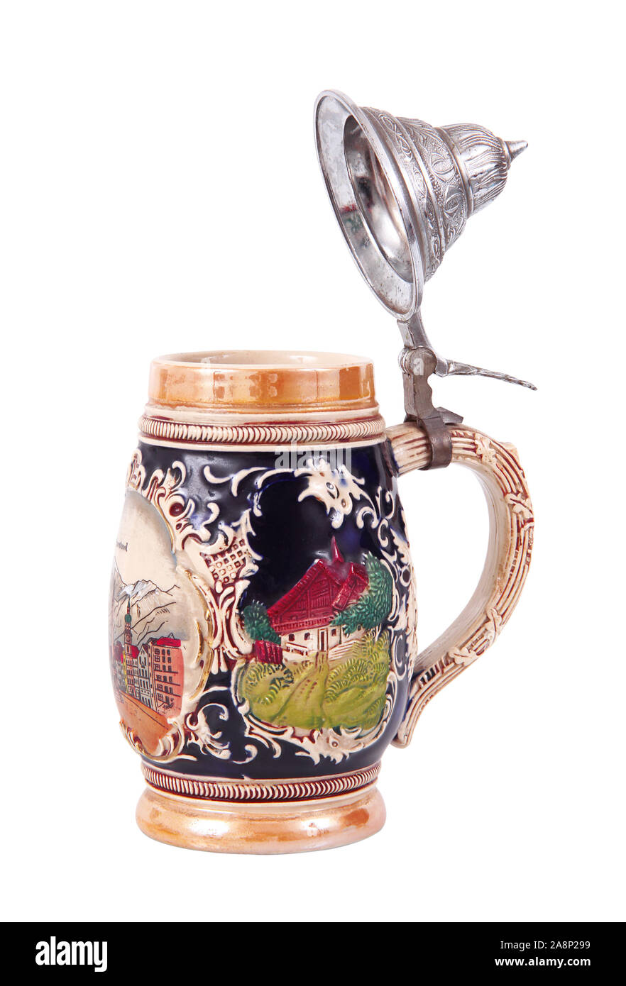 an original Tyrolean jug on white background Stock Photo - Alamy