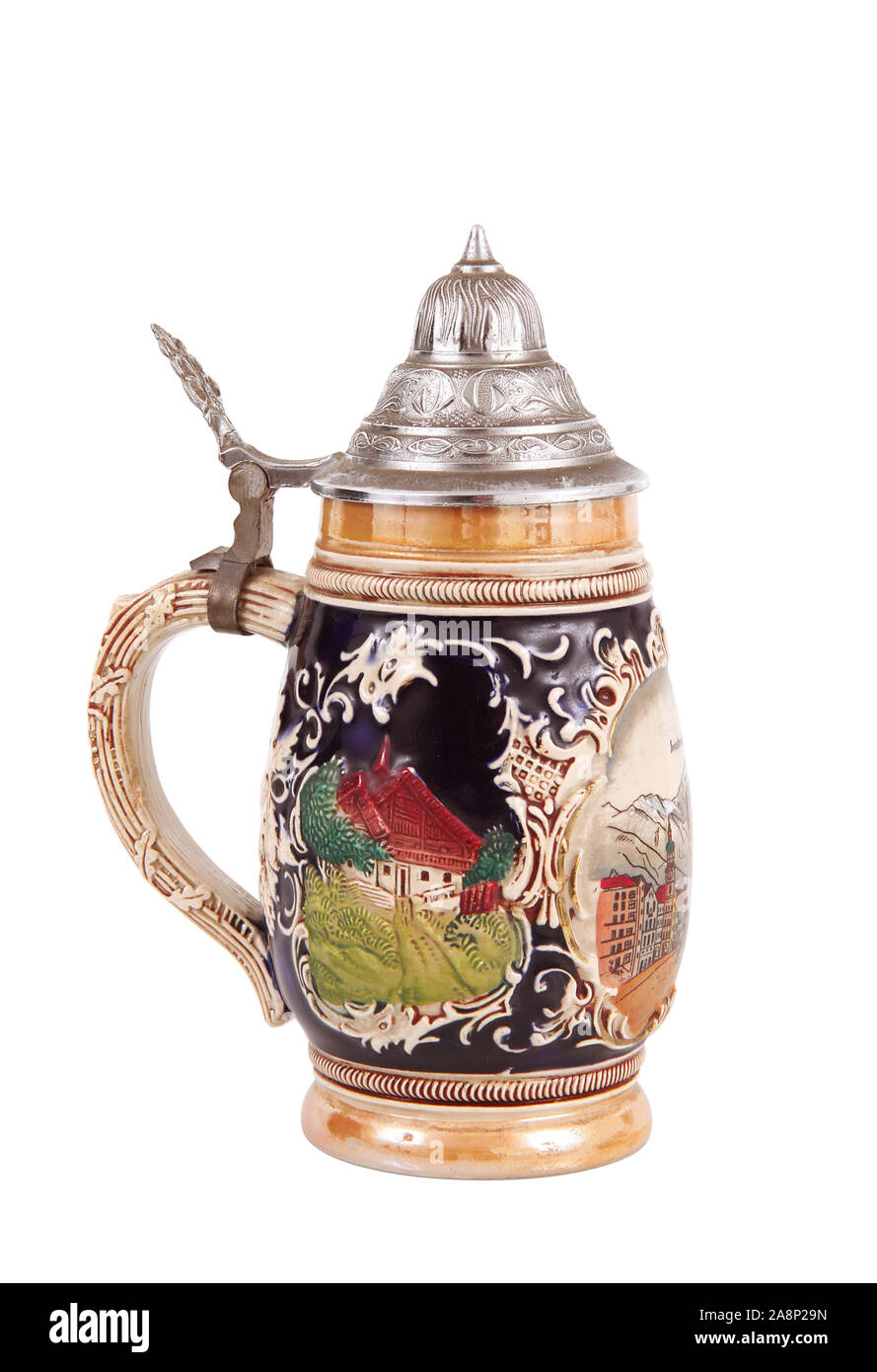an original Tyrolean jug on white background Stock Photo - Alamy