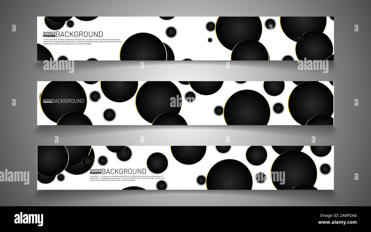 collection vector banners. black round background with a golden circle ...