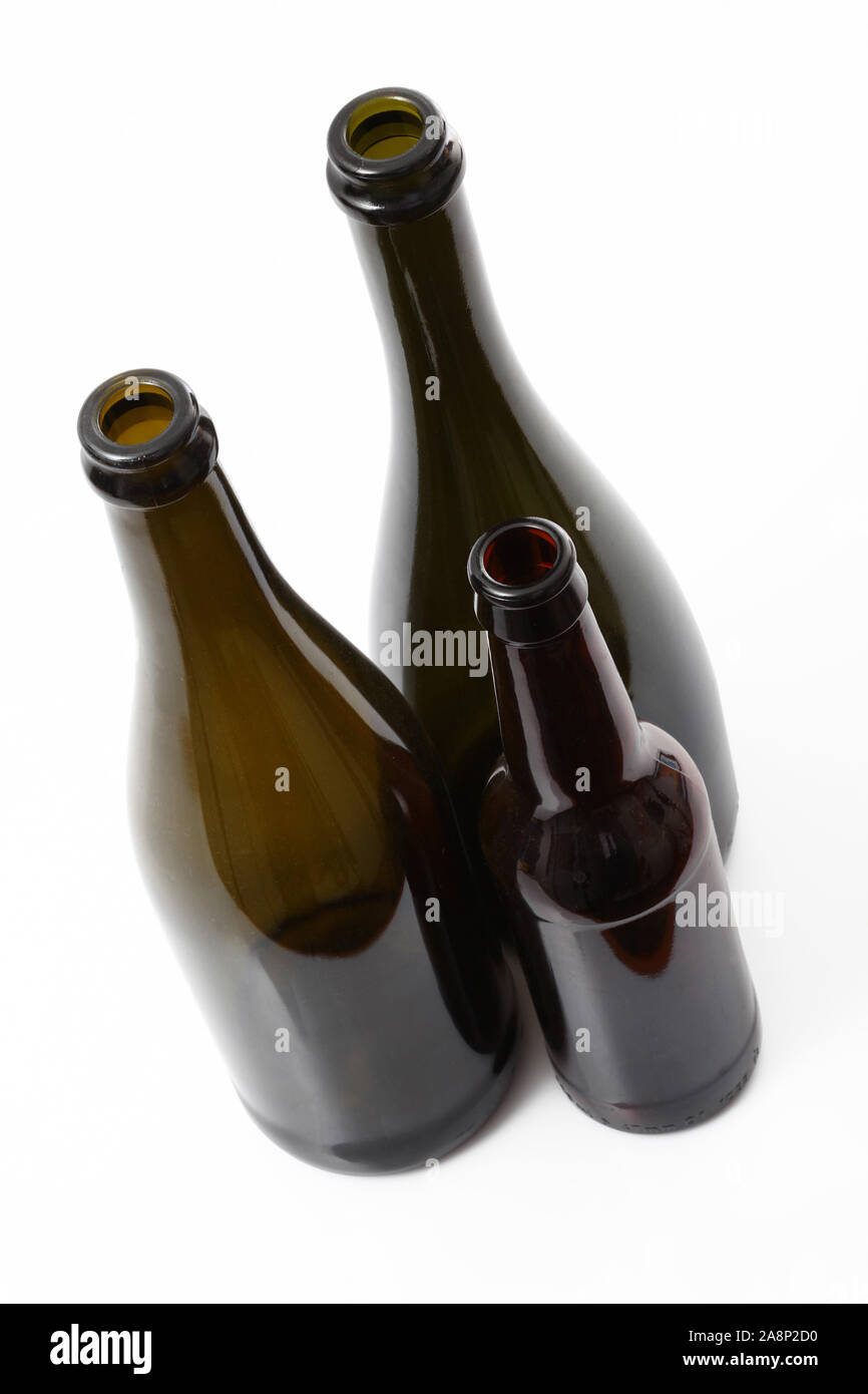 glass bottles on white background Stock Photo - Alamy