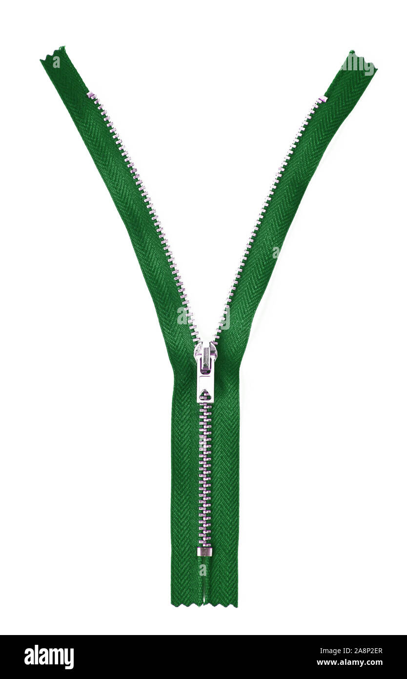 a Zipper on white background Stock Photo - Alamy