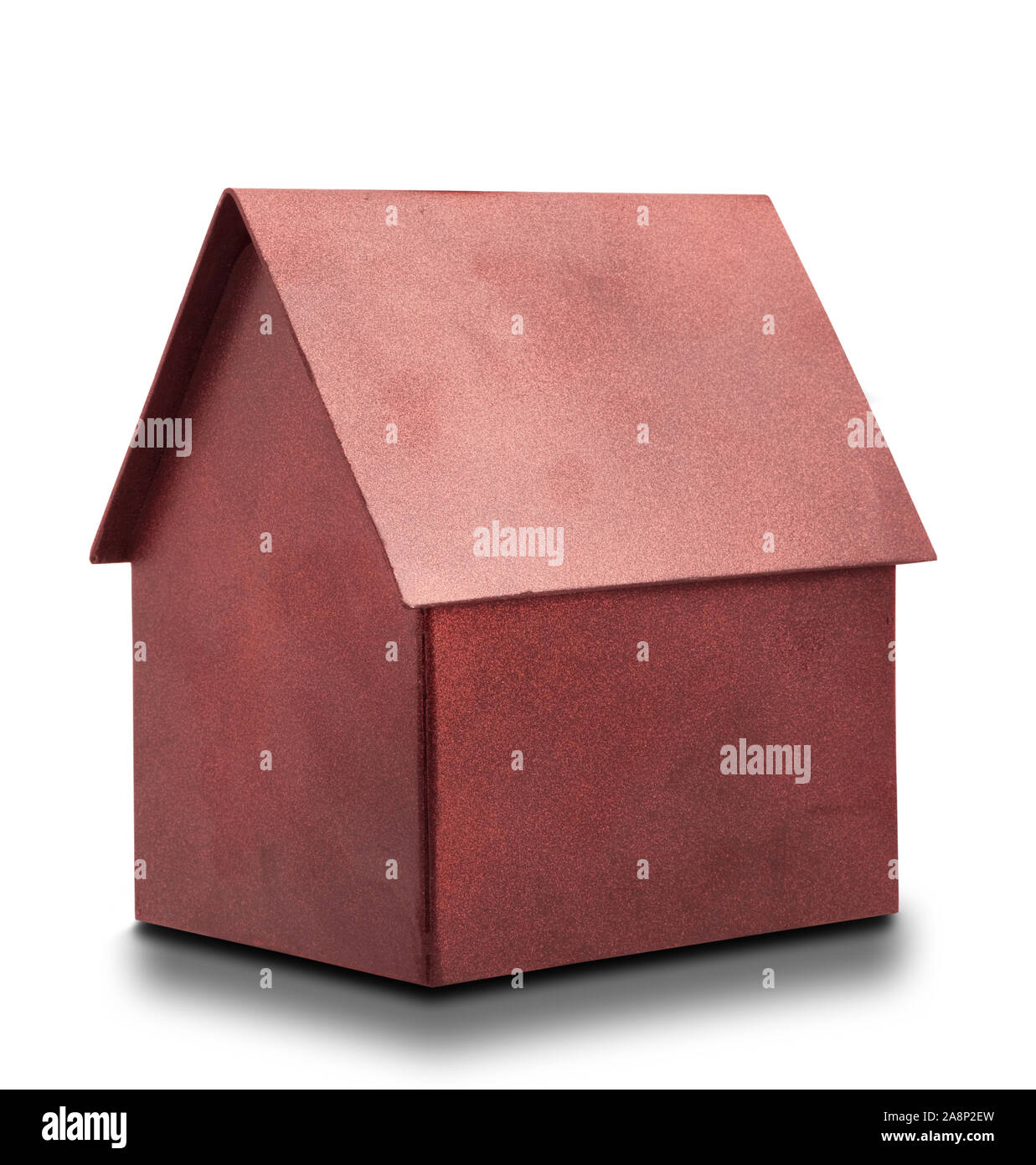 little metal house on white background Stock Photo - Alamy