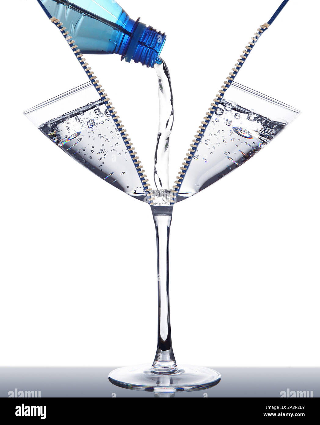 half water glass on white background Stock Photo - Alamy