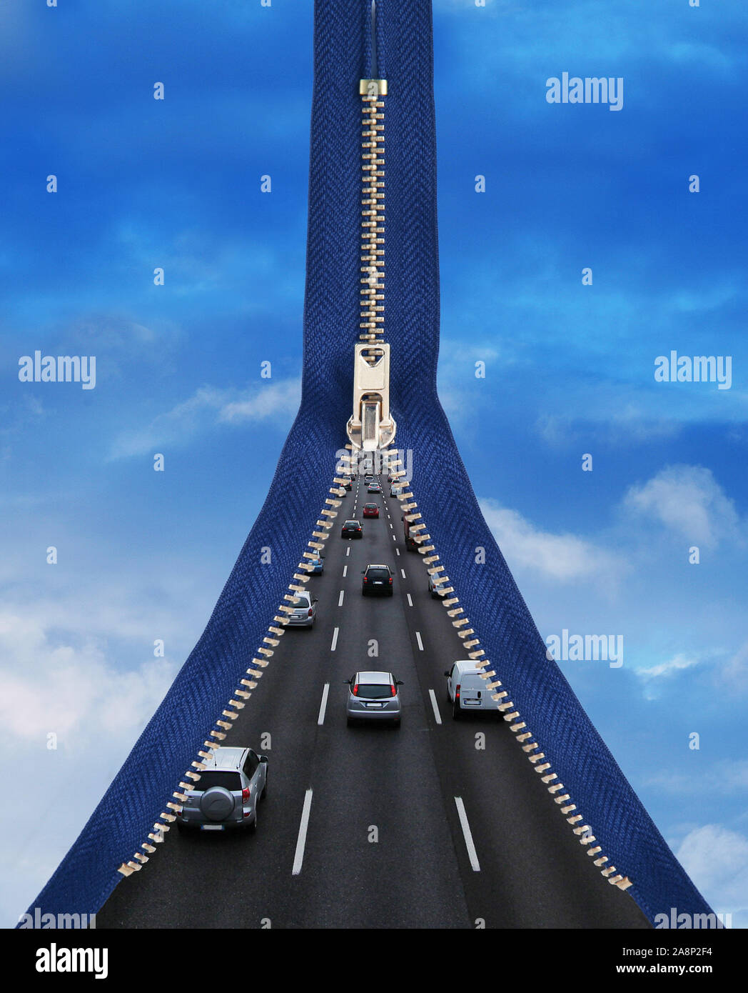 Traffic blocked on the highway Stock Photo - Alamy